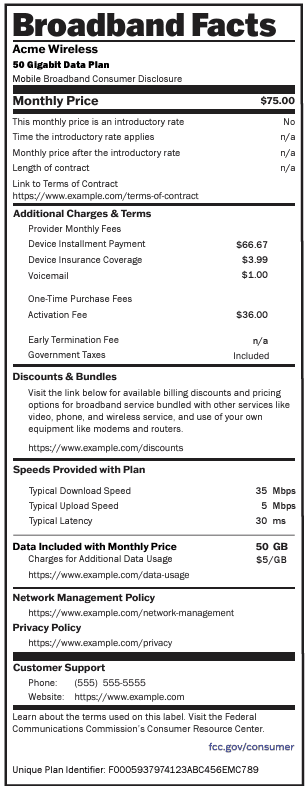 FCC Broadband Labels Explained - BillMax